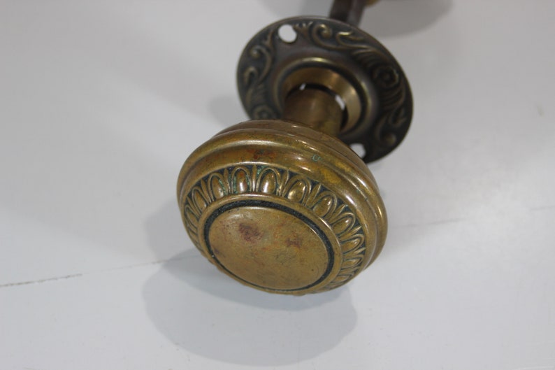 Antique, Brass Door Knob, Vintage Door Knob, Rustic, Primitive, Stamped ...