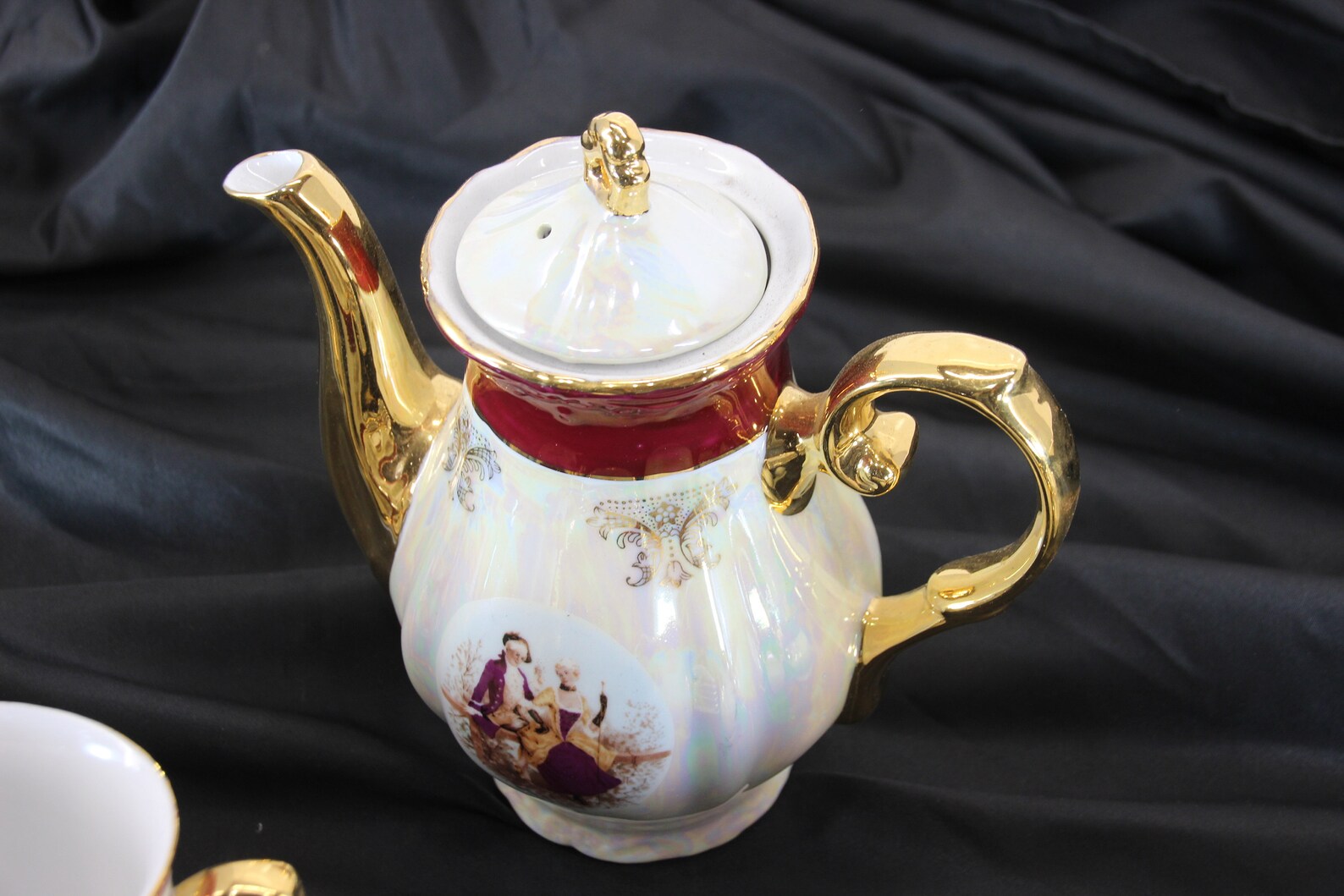 Set of 17 Iridescent Tea Set Colonial Couple Fine | Etsy