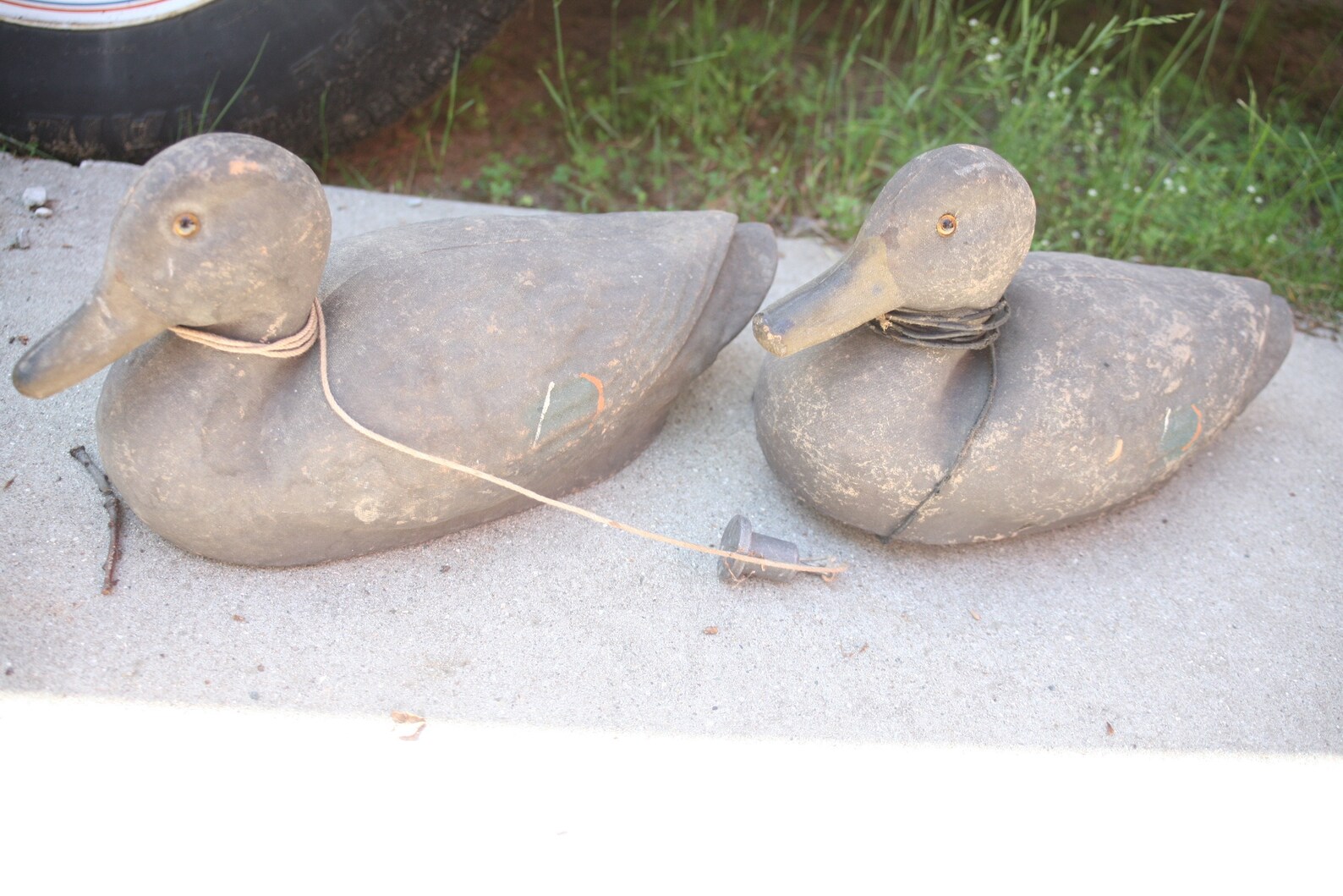 SPRING SALE - Pair of Mallard Ducks, Paper Mache, Duck Decoy, Home ...