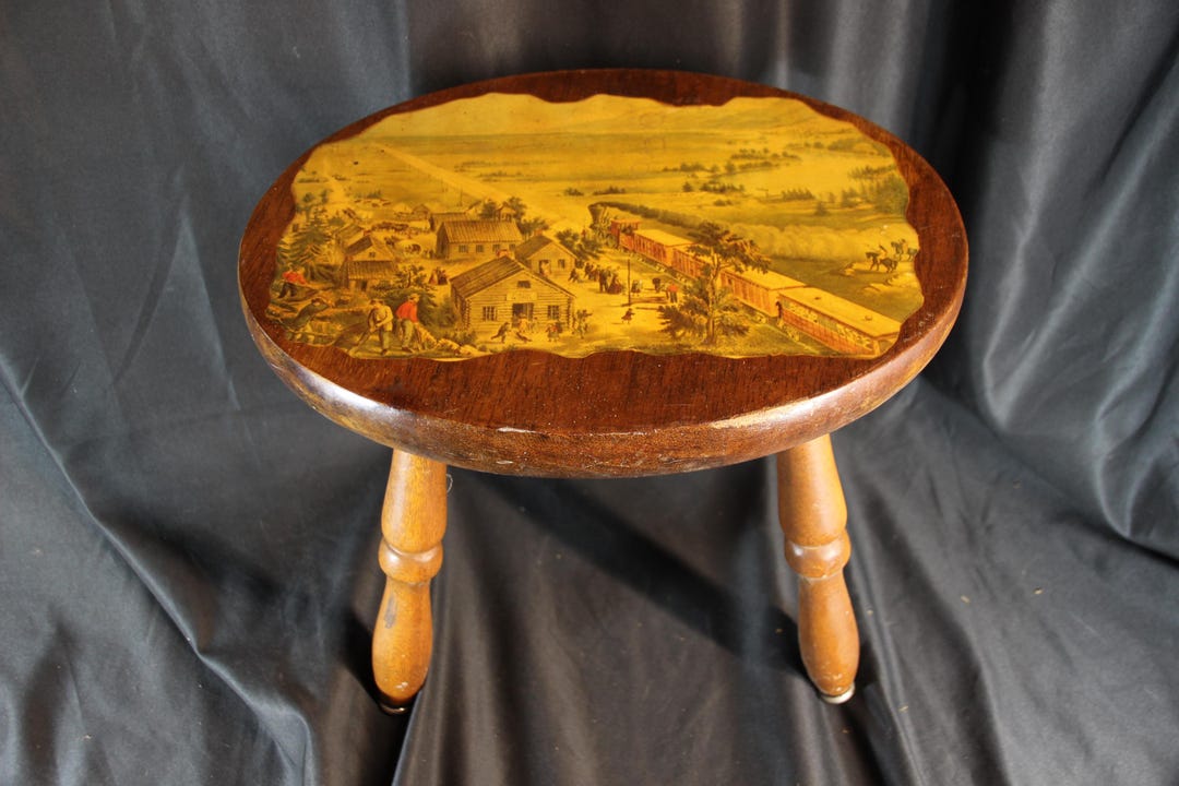 Vintage Retro Wooden Stool, Antique Stool, Small Wood Stool, Farmhouse ...