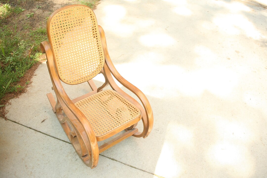 Vintage Children's Rocking Chair, Nursery Chair, Wooden Rocking Chair ...