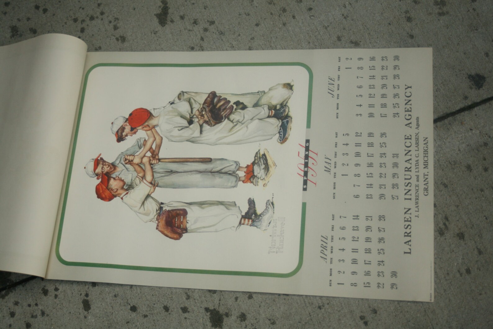 Same Calendar Year as 2018 - 1951 Vintage Advertising Calendar, Norman ...