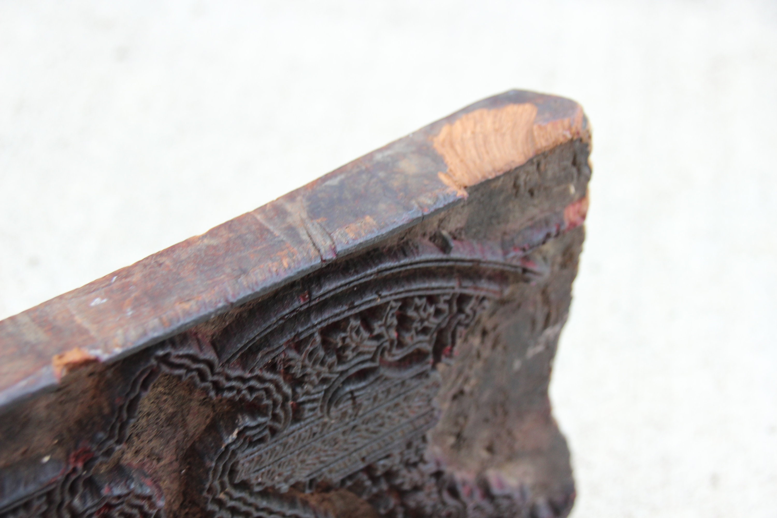 Large Vintage Hand Carved Wooden Block Stamp Textile | Etsy