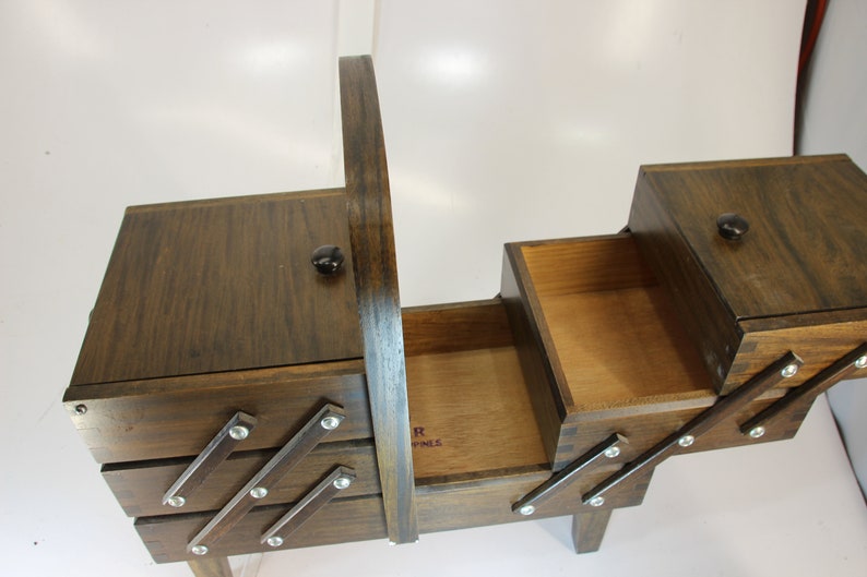 Singer Sewing Box Vintage Wood Sewing Box on Legs Wooden - Etsy