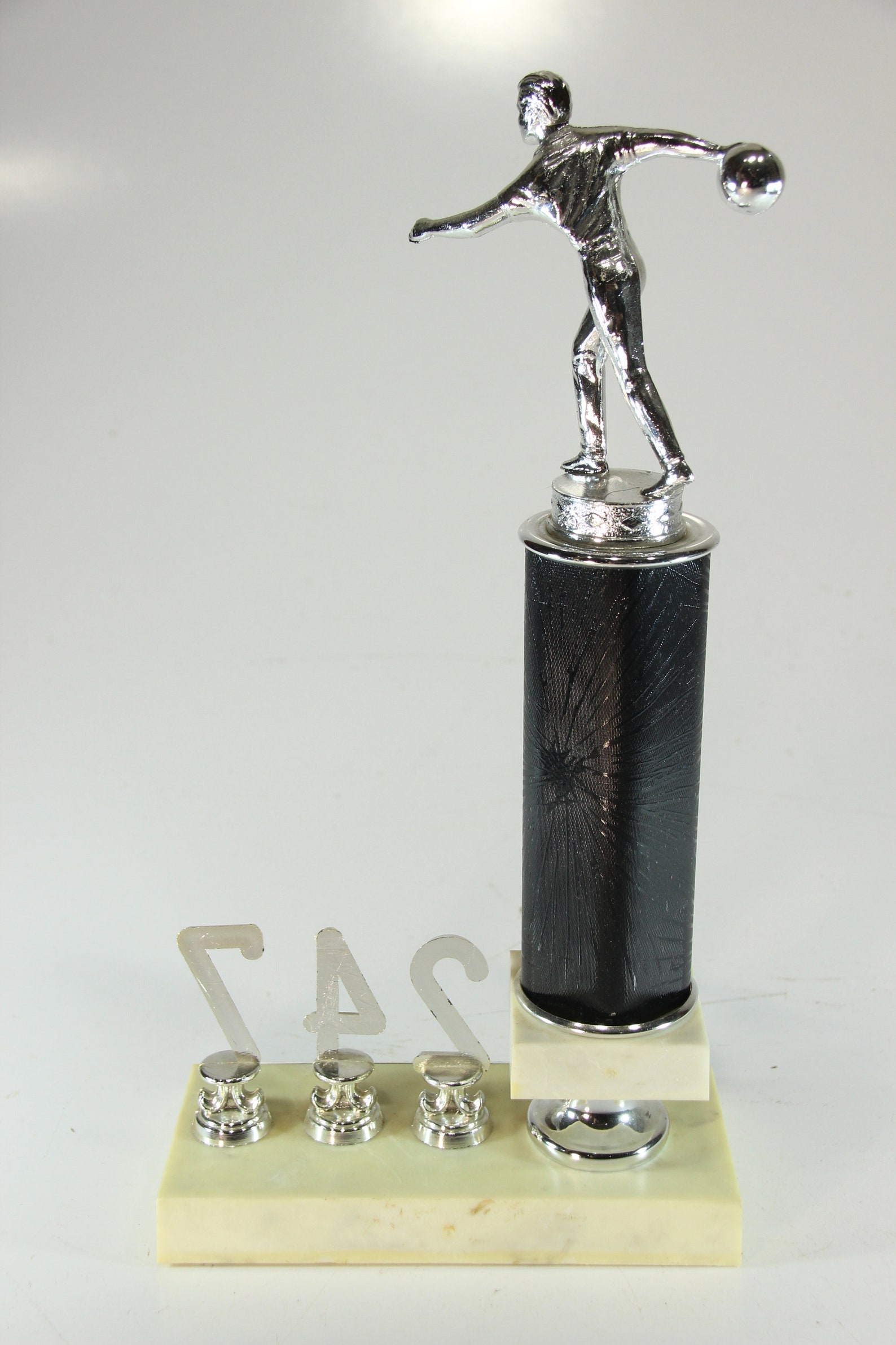 Vintage Bowling Trophy 1979-1980s Trophy Blue Silver | Etsy