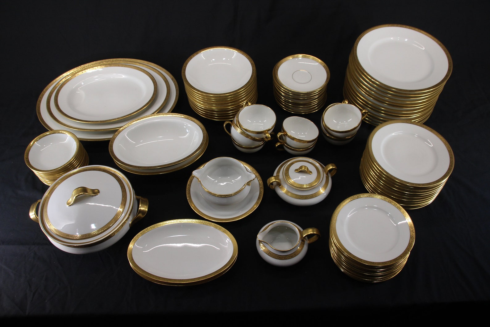 Set of 86 Theo Haviland Limoges Symphony Gold Leaf Fine - Etsy