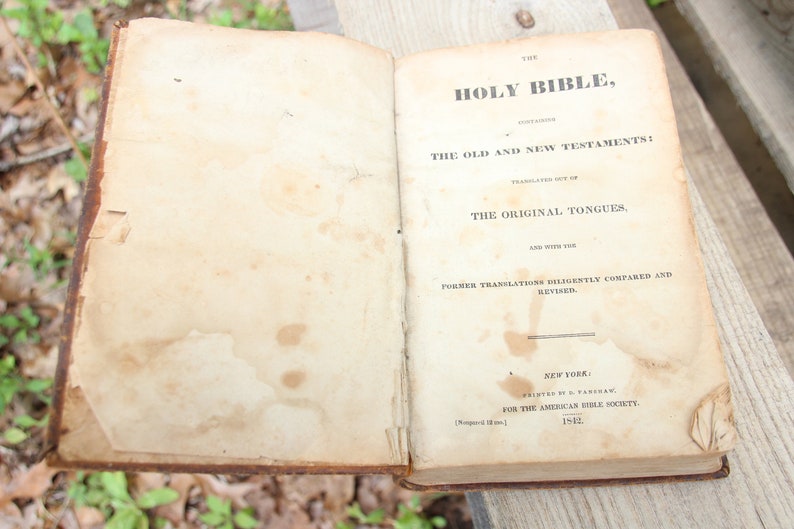 Antique 1842, Old Bible, Family Bible, Family, Leather Bible, Bible ...