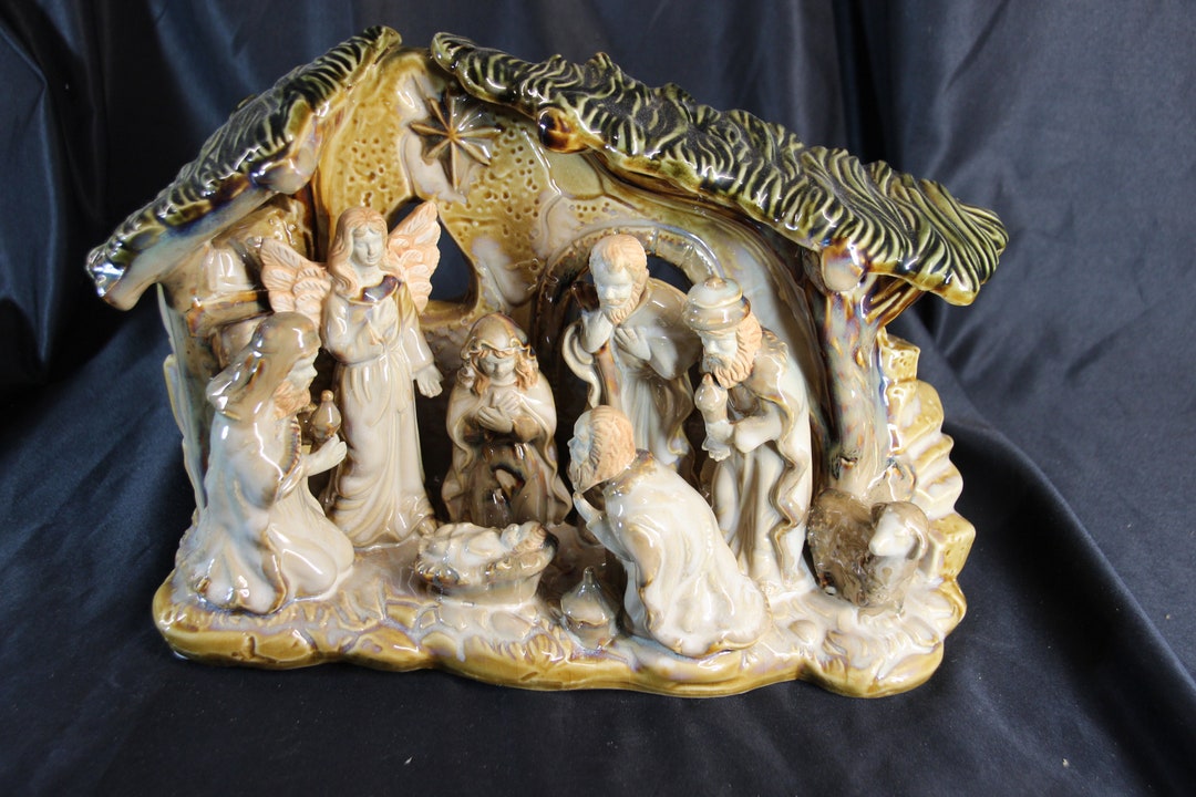 Vintage, Ceramic, Nativity Set, Vintage Nativity, Christmas, Christmas ...