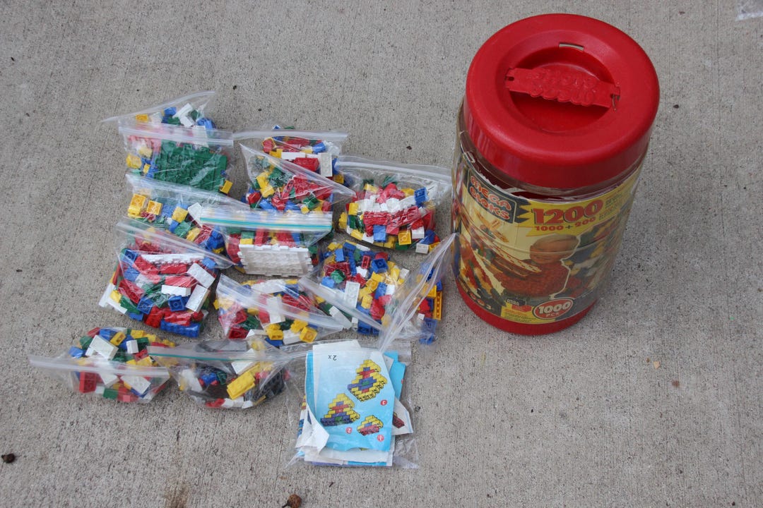 1200 Plus Mega Blocks, Legos, Building Blocks, 1990's, Vintage Blocks ...