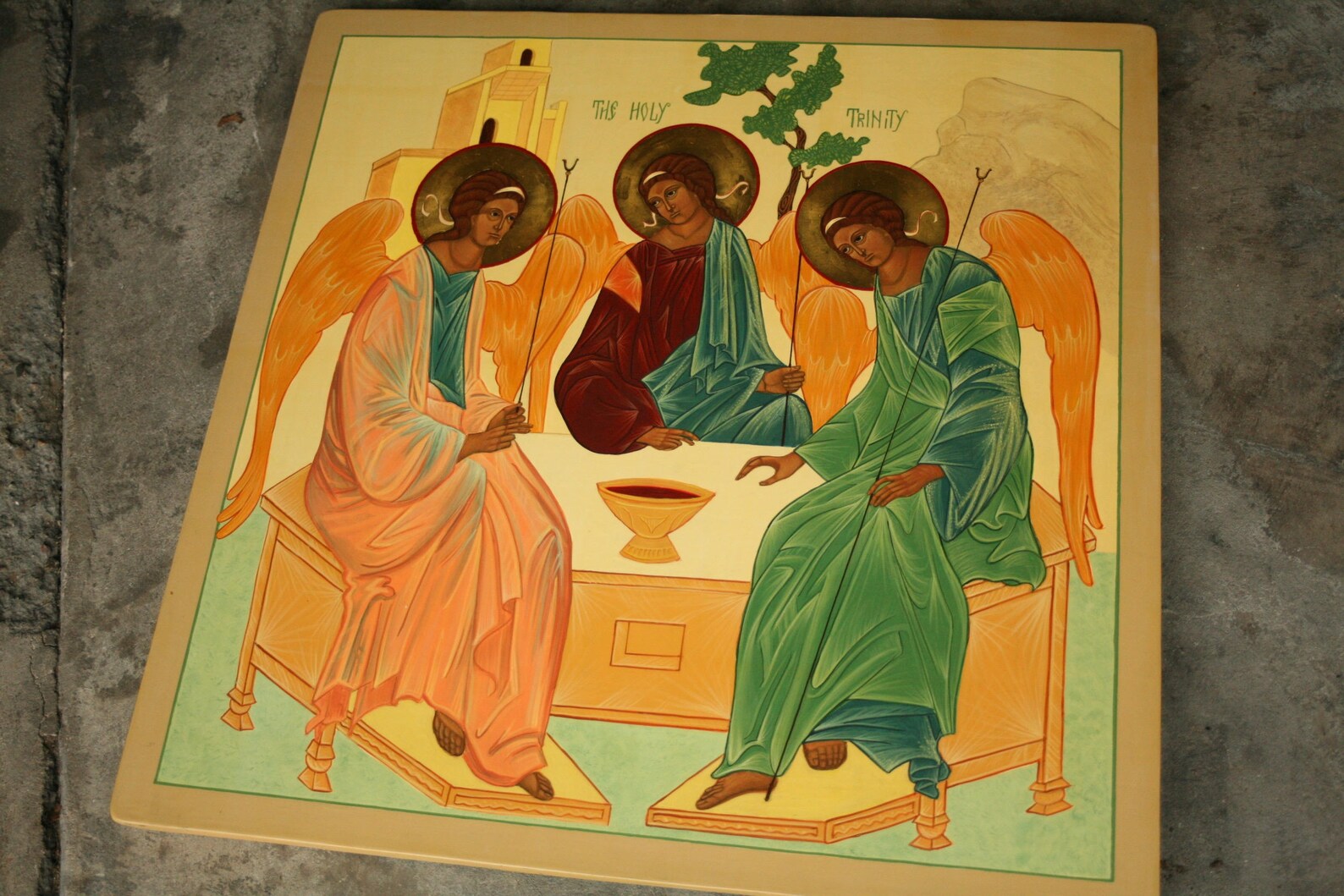 Acrylic and Gold Leaf the Holy Trinity Religious Art on - Etsy