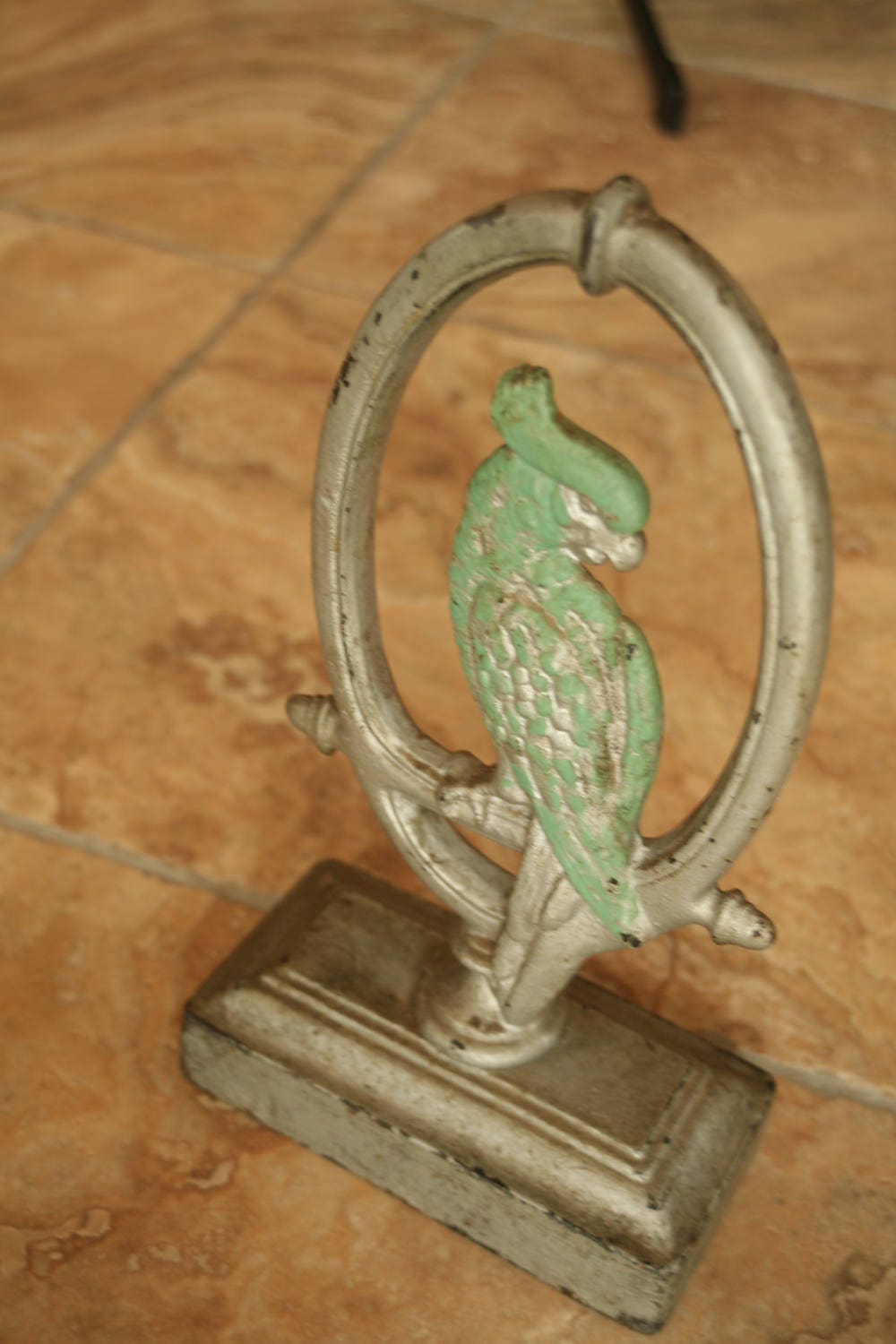 Antique Parrot Door Stop, Vintage Bradley Hubbard Large Cast Iron ...