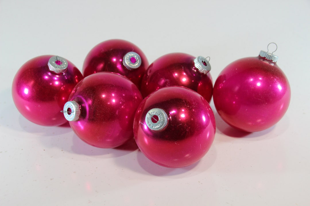 Set of 6, Vintage Shiny Brite Bulbs, Christmas Ornaments, Christmas ...