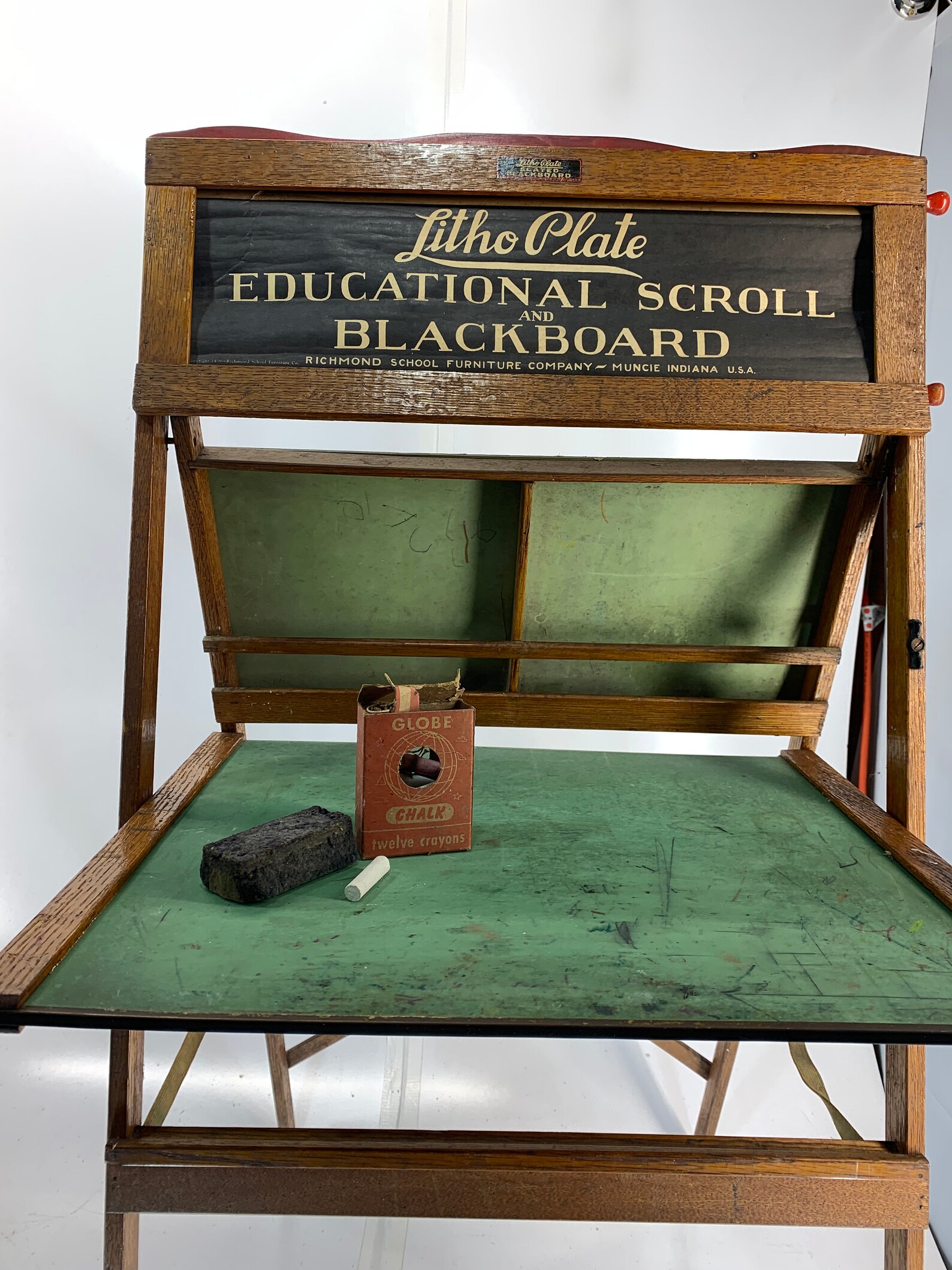 Vintage, Litho Plate Blackboard, 1939, Free Standing, Chalkboard, Set ...