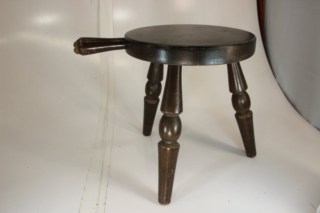 Vintage Milking Stool, Antique Stool, Small Wood Stool, Farmhouse Stool ...