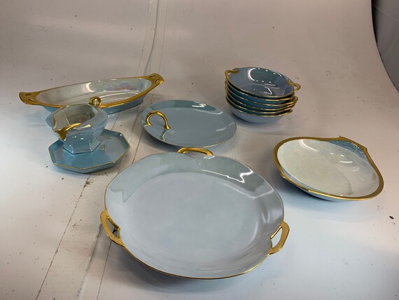 Set of 12 Vintage Blue Lusterware Cream and Sugar Marked - Etsy