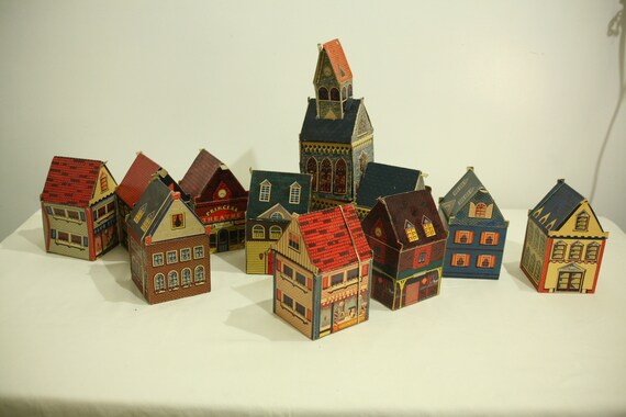 Set of 11 Pieces Peter Pipers Play Town Cardboard House | Etsy