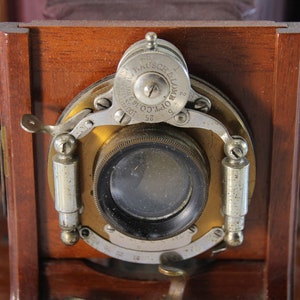 Antique, Unicum Camera, Leather, Wood, Folding Camera, Decorative ...