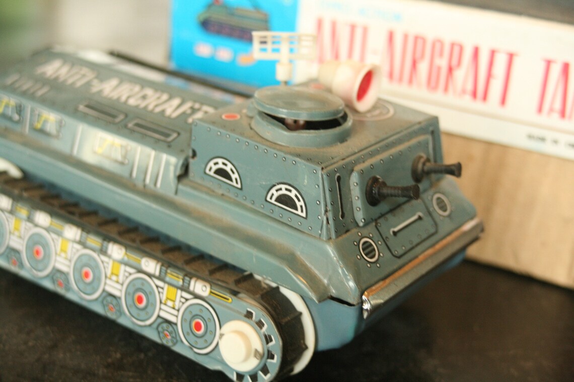 Aircraft Tank, Toy Metal Tank, Metal, Tin, Gyro Action, Action Tin Toy ...