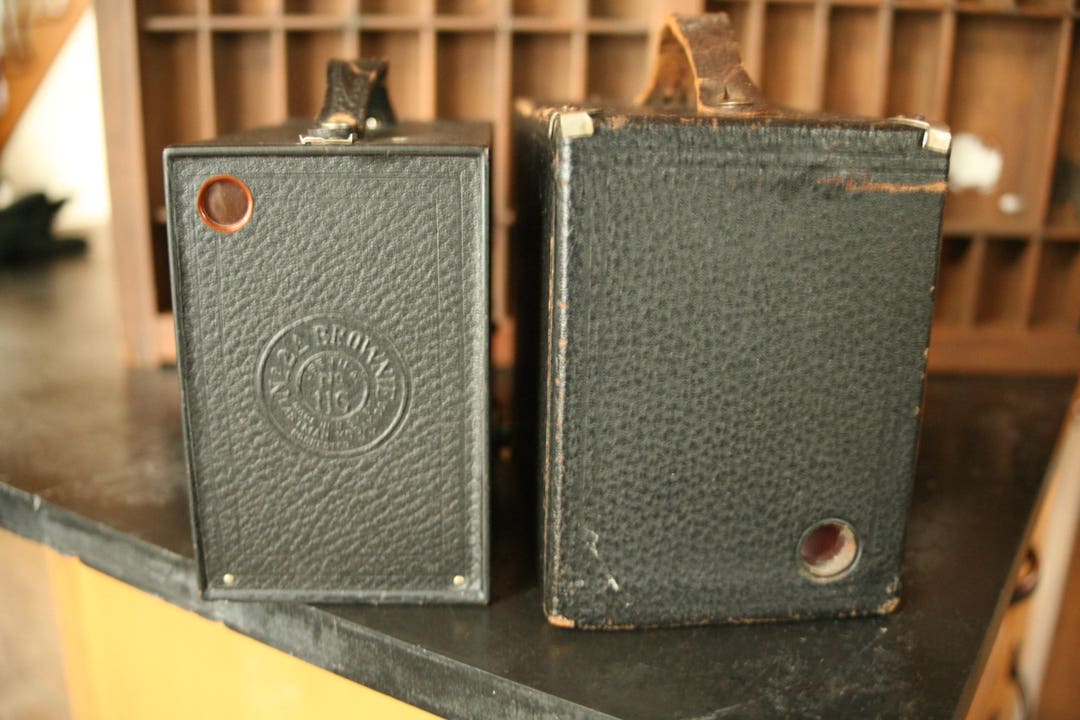 Set of Two Vintage Camera Box Cameras, Brownie, Wedding Photo Booth ...