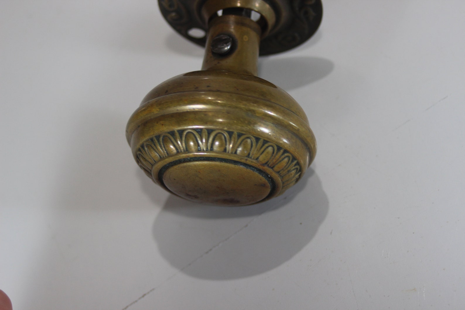 Antique, Brass Door Knob, Vintage Door Knob, Rustic, Primitive, Stamped ...