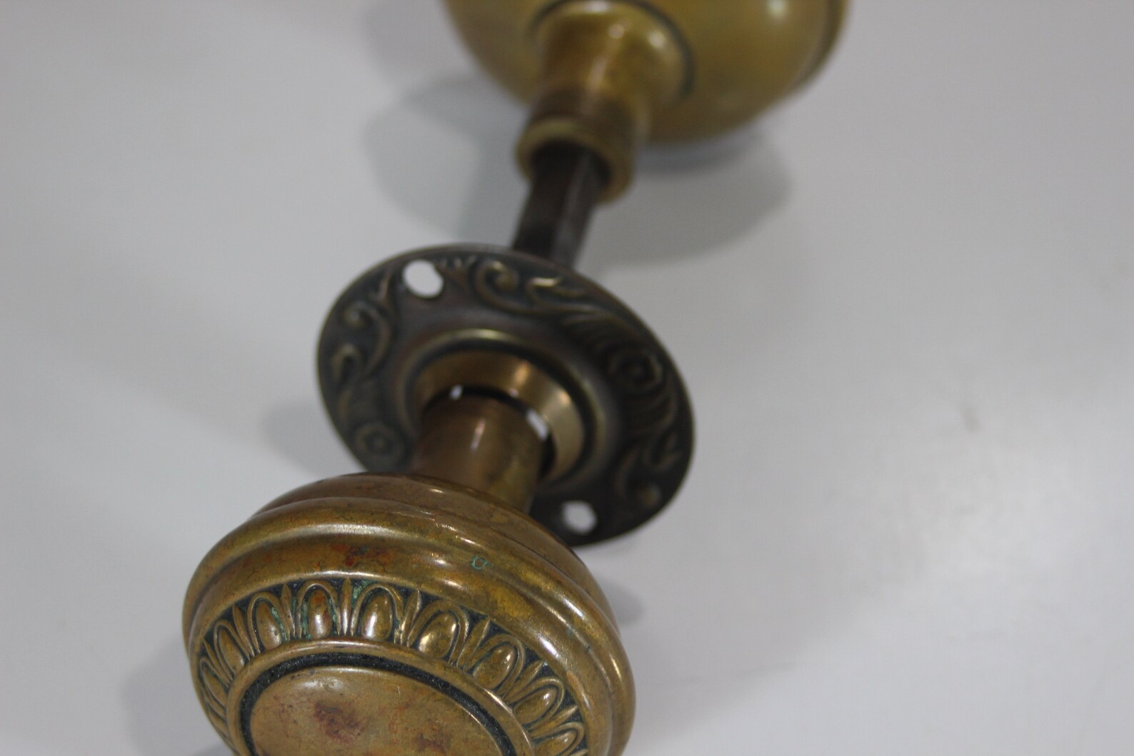 Antique, Brass Door Knob, Vintage Door Knob, Rustic, Primitive, Stamped ...