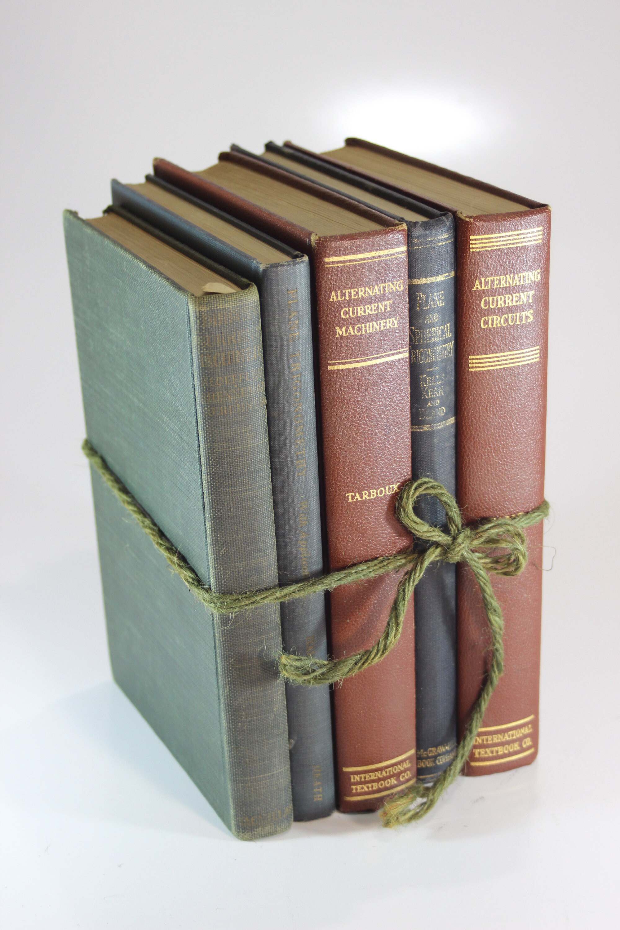 Set of 5, Vintage Books,fall Decor, Old Books, School Books, Old ...
