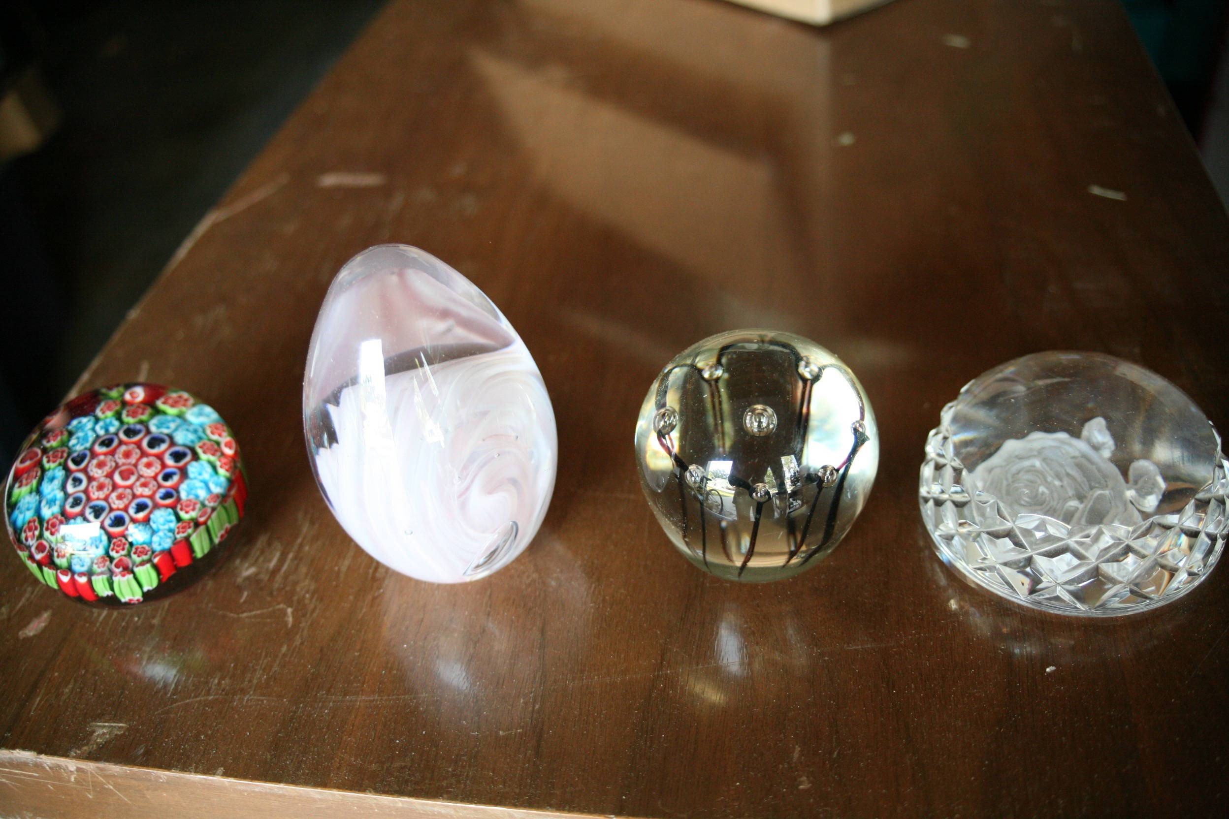 Set of Four Paperweights Blue White and Clear Home Decor | Etsy