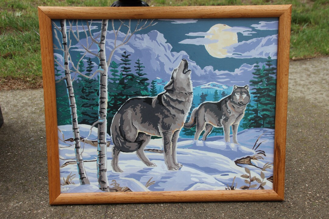 Vintage Wolf, Paint by Number, Landscape Picture, Wolves, Color by ...