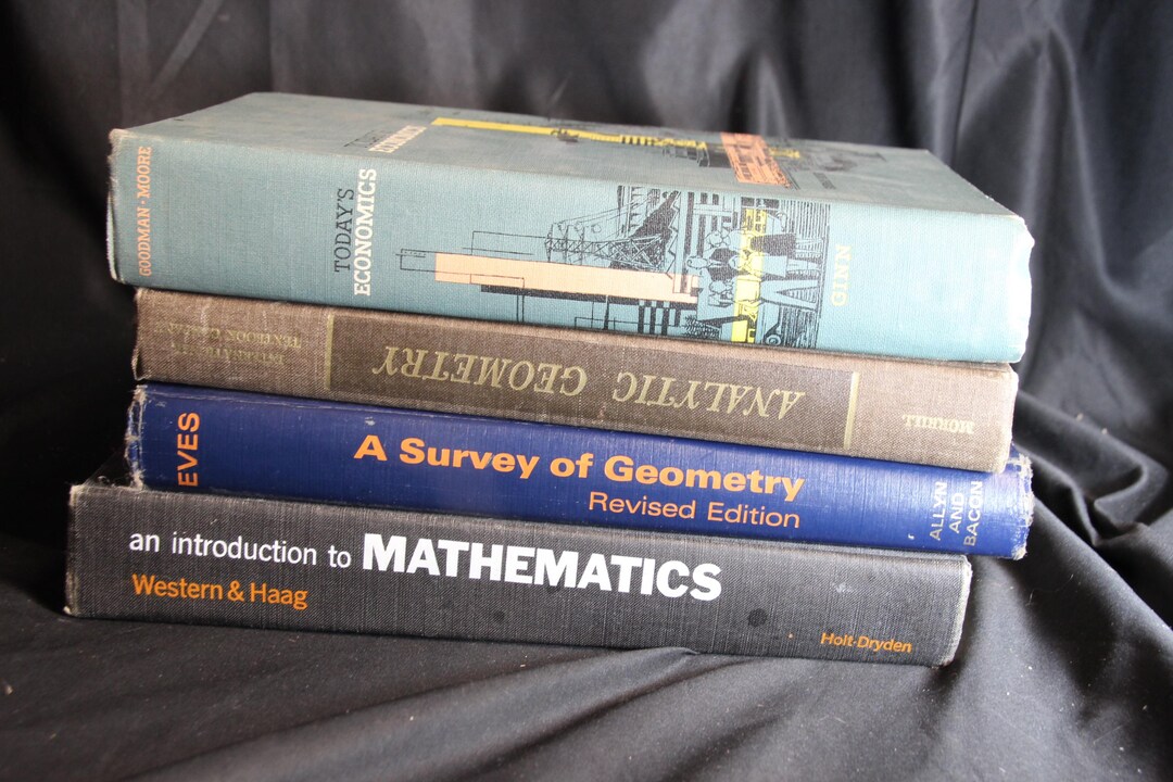 4, Vintage Books, Math Books, Old Books, School Books, Old Library ...