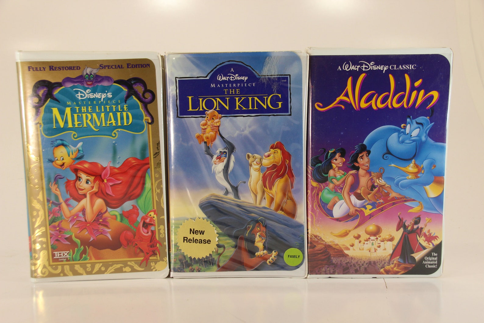 Set of 3 Classic Disney VHS Aladdin the Lion King the - Etsy