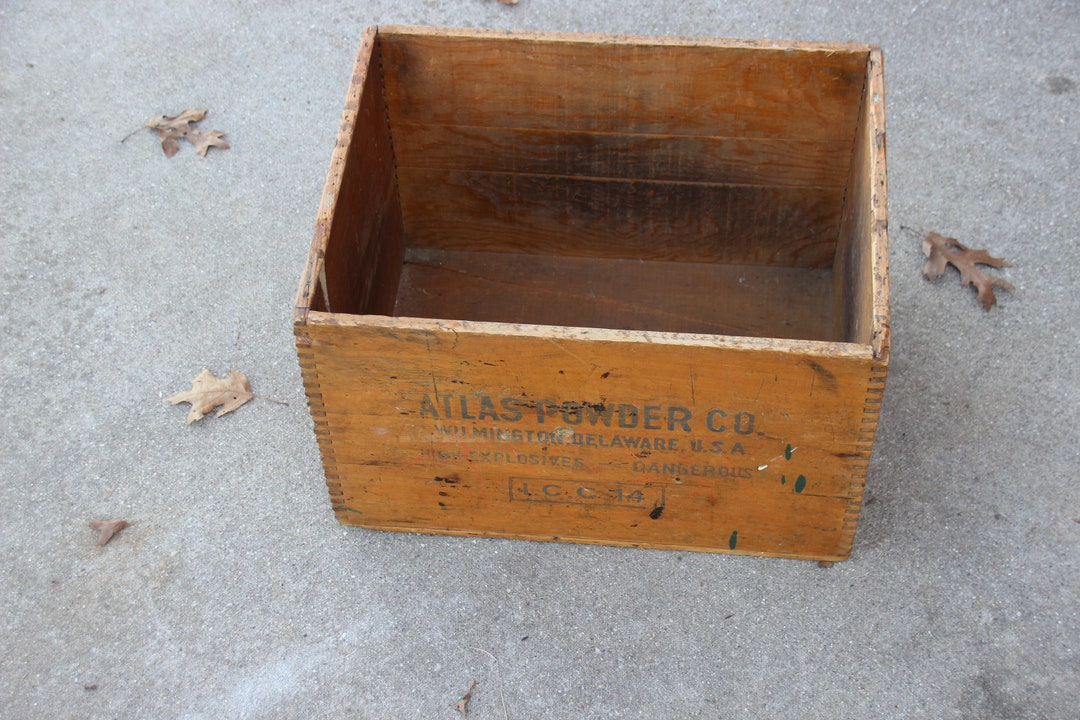 Vintage, Atlas Powder Co, Wood Crate, Dovetailed, Old Crate, Explosives ...