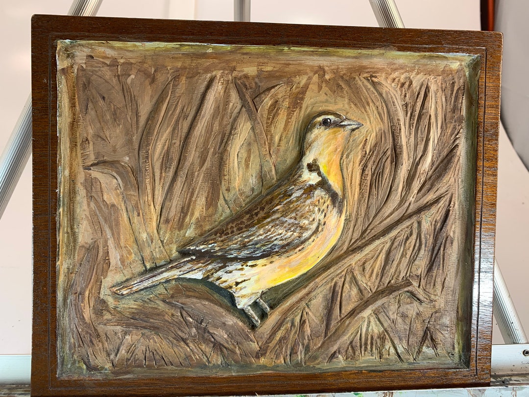 8 by 10, Wood, Carved Female Partridge, Mid Century, Handmade Decor ...