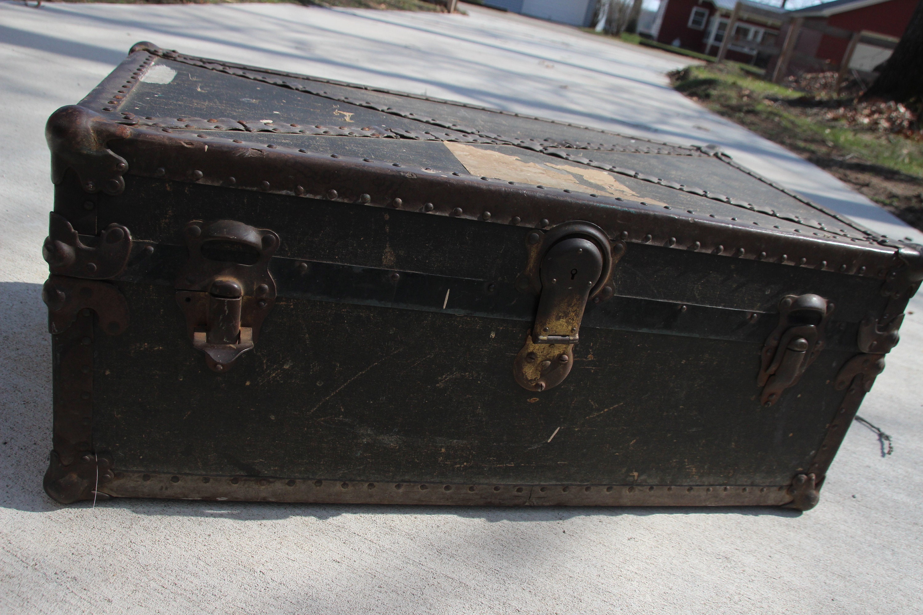1890s Riveted Trunk Travel Trunk ChestStorage Box Coffee | Etsy