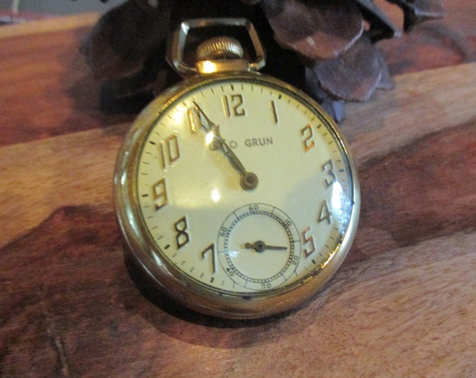 Vintage Otto Grun Large Pocket Watch, Works Great 1940's, 1950's - Etsy