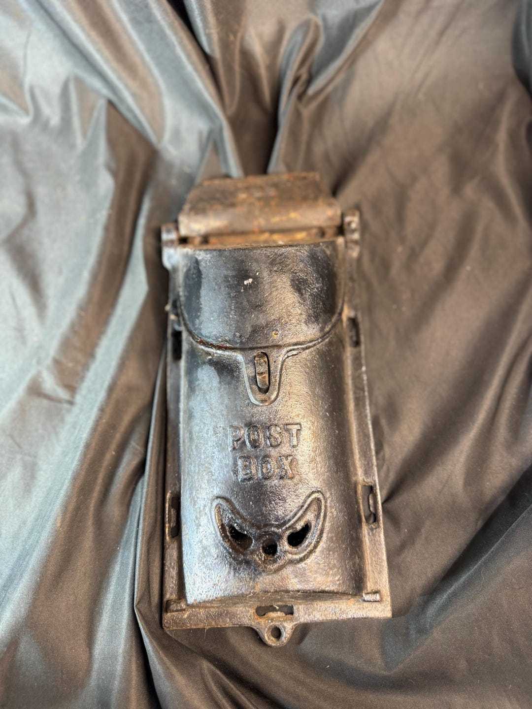 Turn of the Century, Wall Mounting Postal Box, Vintage Cast Iron, Mail ...