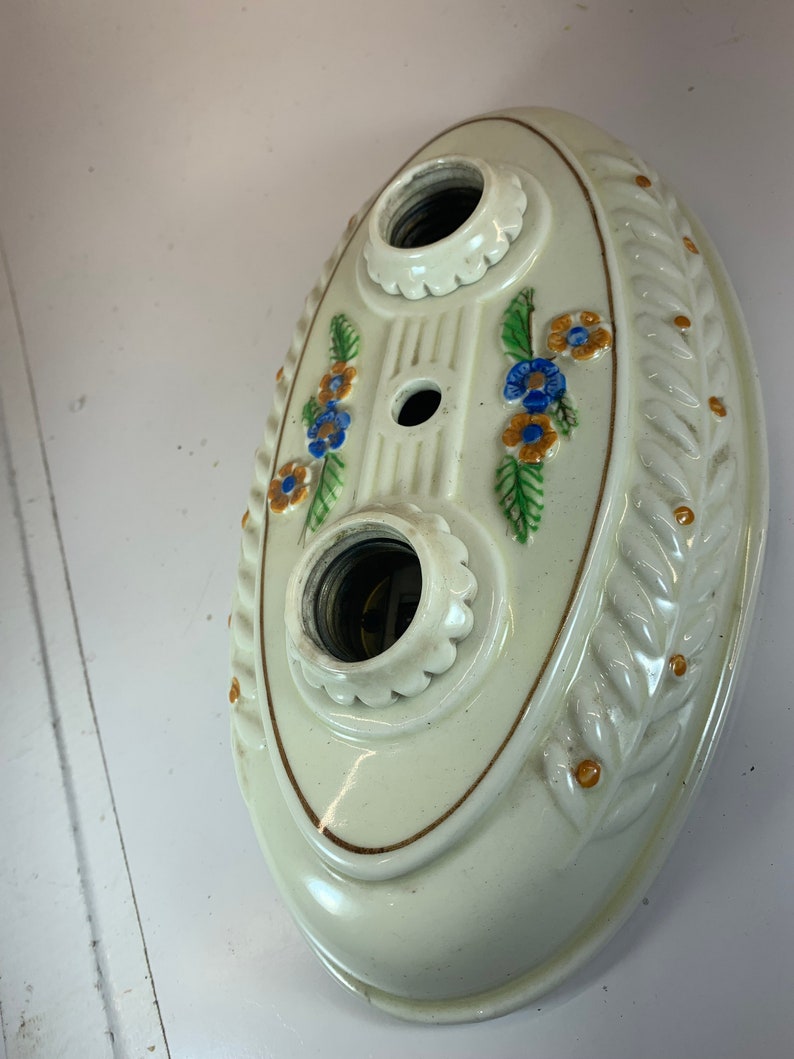 Vintage Porcelain Light Fixture Farmhouse Lighting Art Deco - Etsy