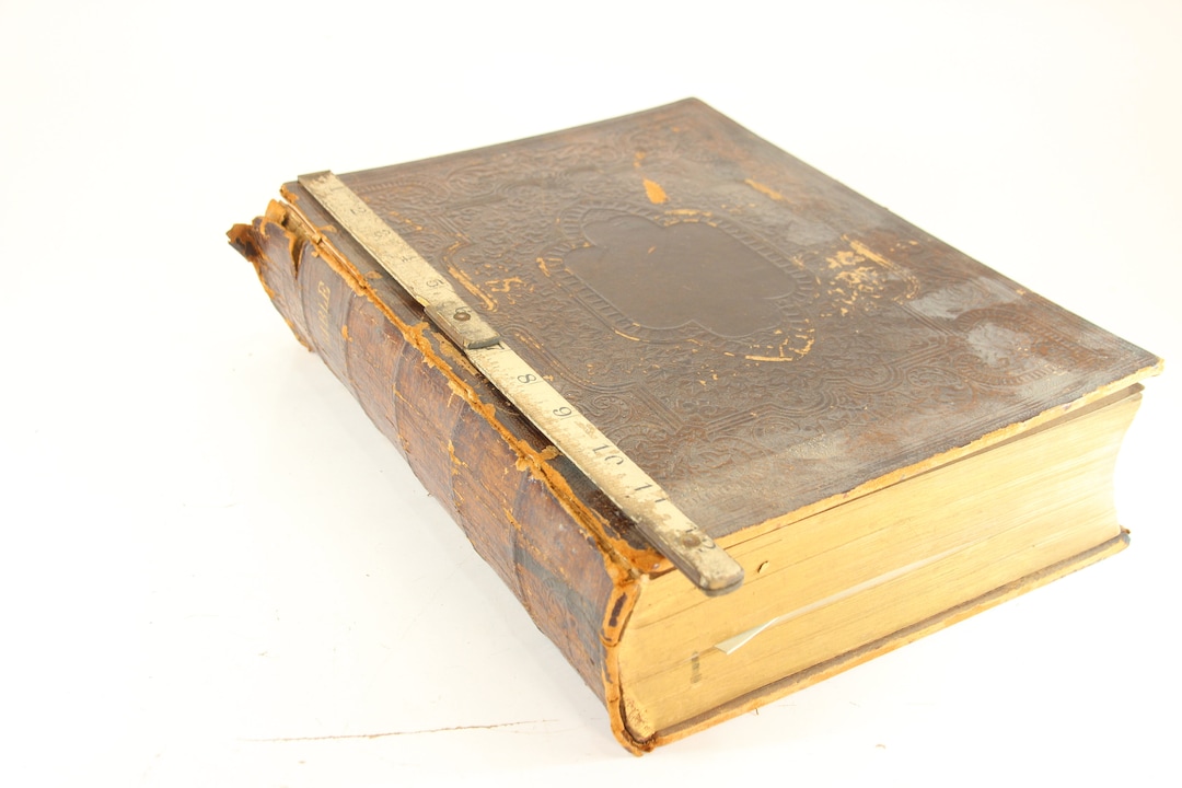 Antique 1872,1870s Large Bible, Family Bible, Family, Leather Bible ...
