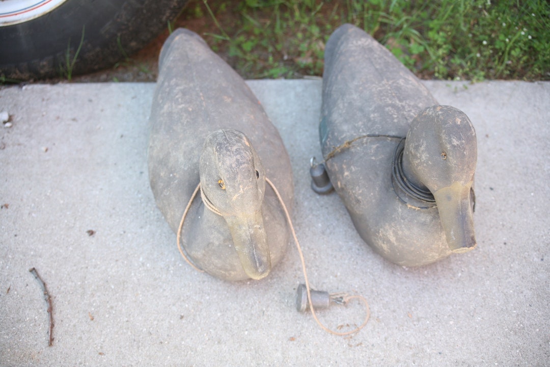 SPRING SALE - Pair of Mallard Ducks, Paper Mache, Duck Decoy, Home ...
