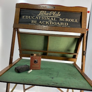 Vintage, Litho Plate Blackboard, 1939, Free Standing, Chalkboard, Set ...