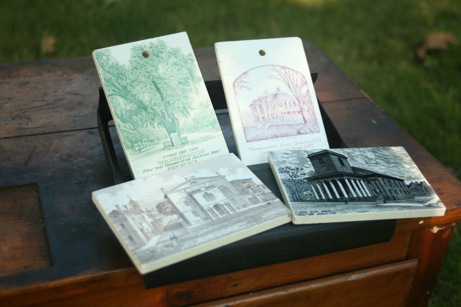 Antique, Wedgwood, Calendar Tile, Washington Tree, Cambridge, MA, 1899 ...