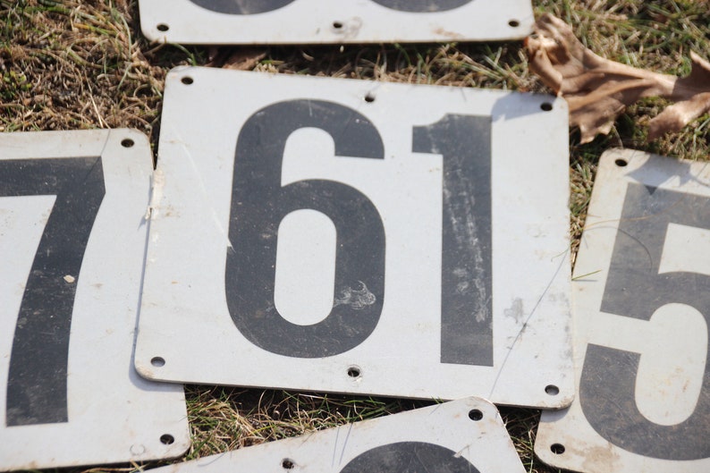 Set of 5 Vintage Railroad Signs Railroad Numbers | Etsy