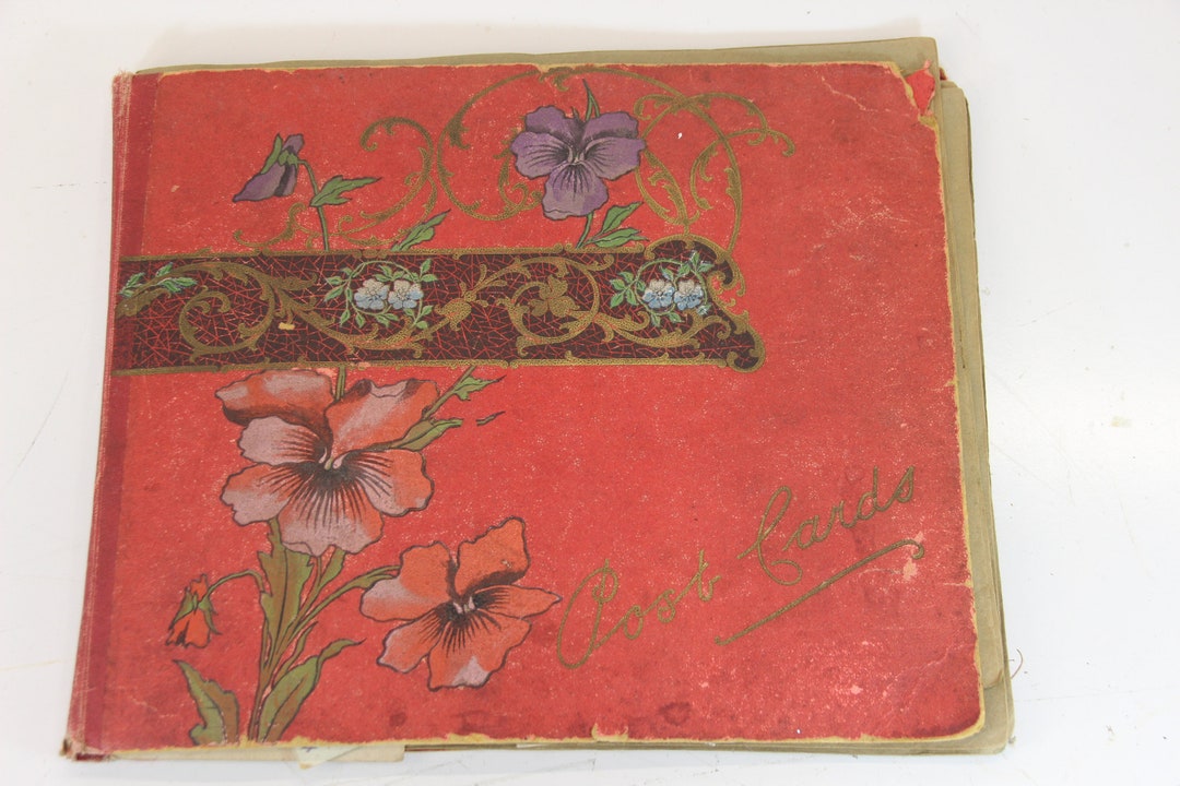 Old Vintage Postcards Book, Set Design, Photography Prop, Old Postcard ...