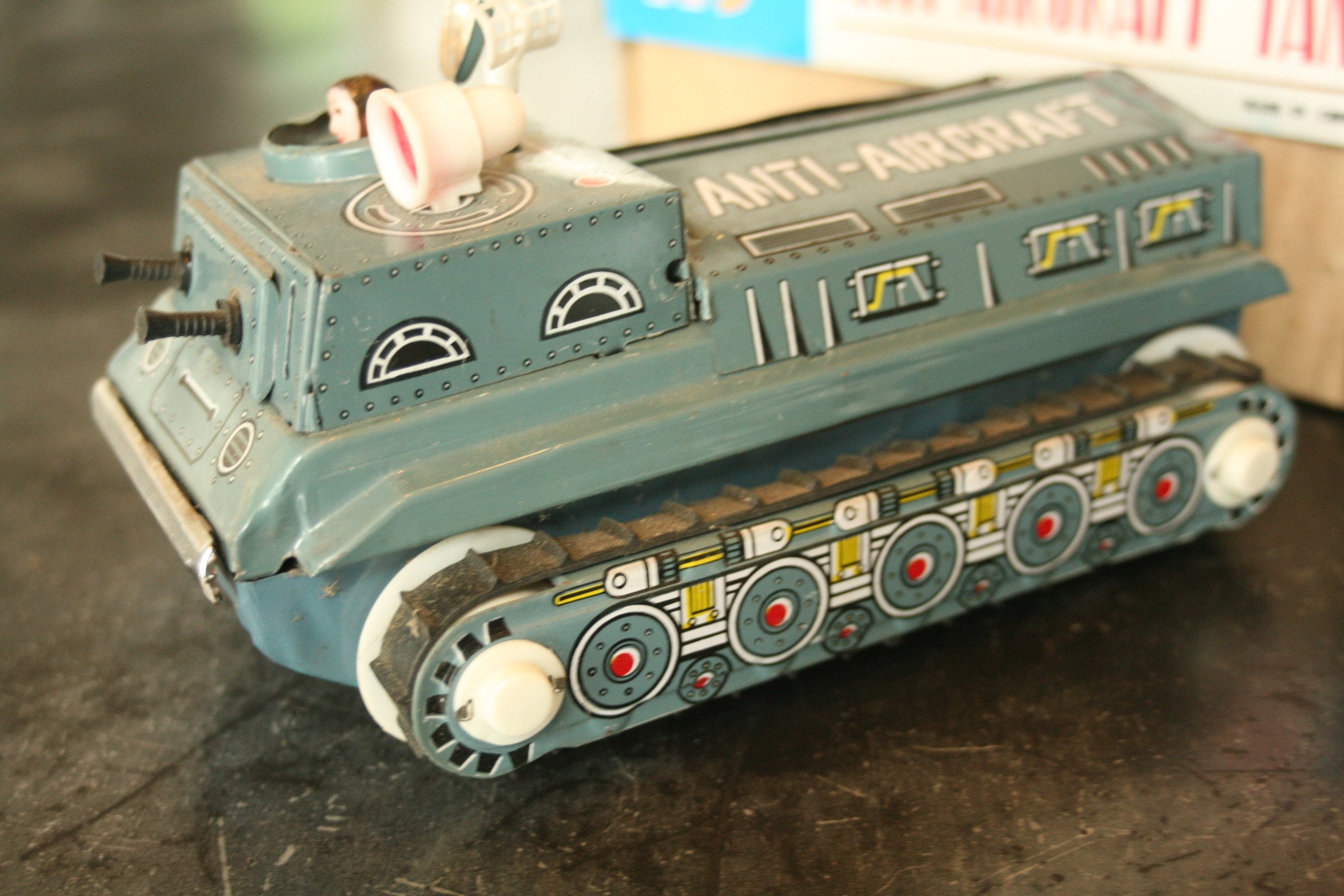 Aircraft Tank, Toy Metal Tank, Metal, Tin, Gyro Action, Action Tin Toy ...