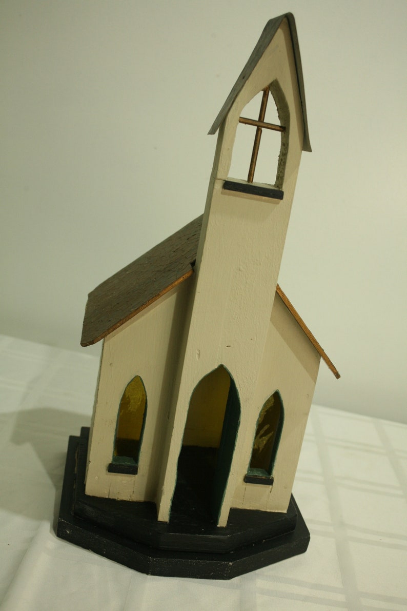 Antique Church, Folk Art, Handmade, Painted Church, Large Church, 1950s ...