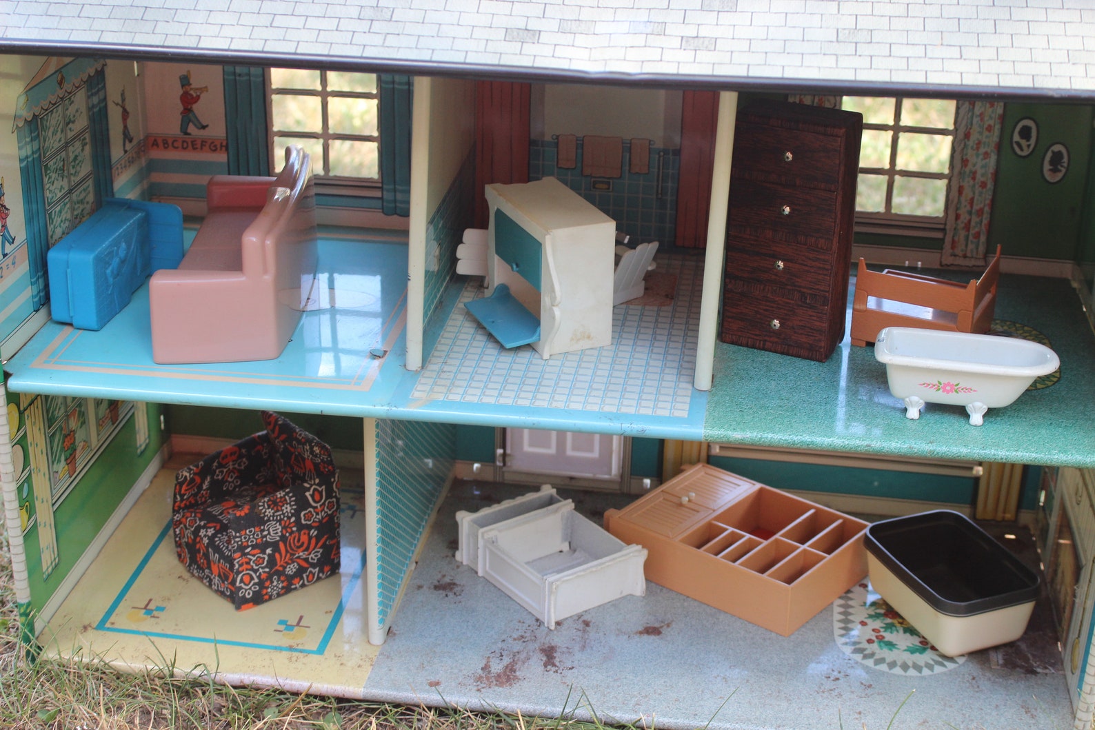 Metal Dollhouse Tin Dollhouse Vintage Dollhouse 1960 - Etsy