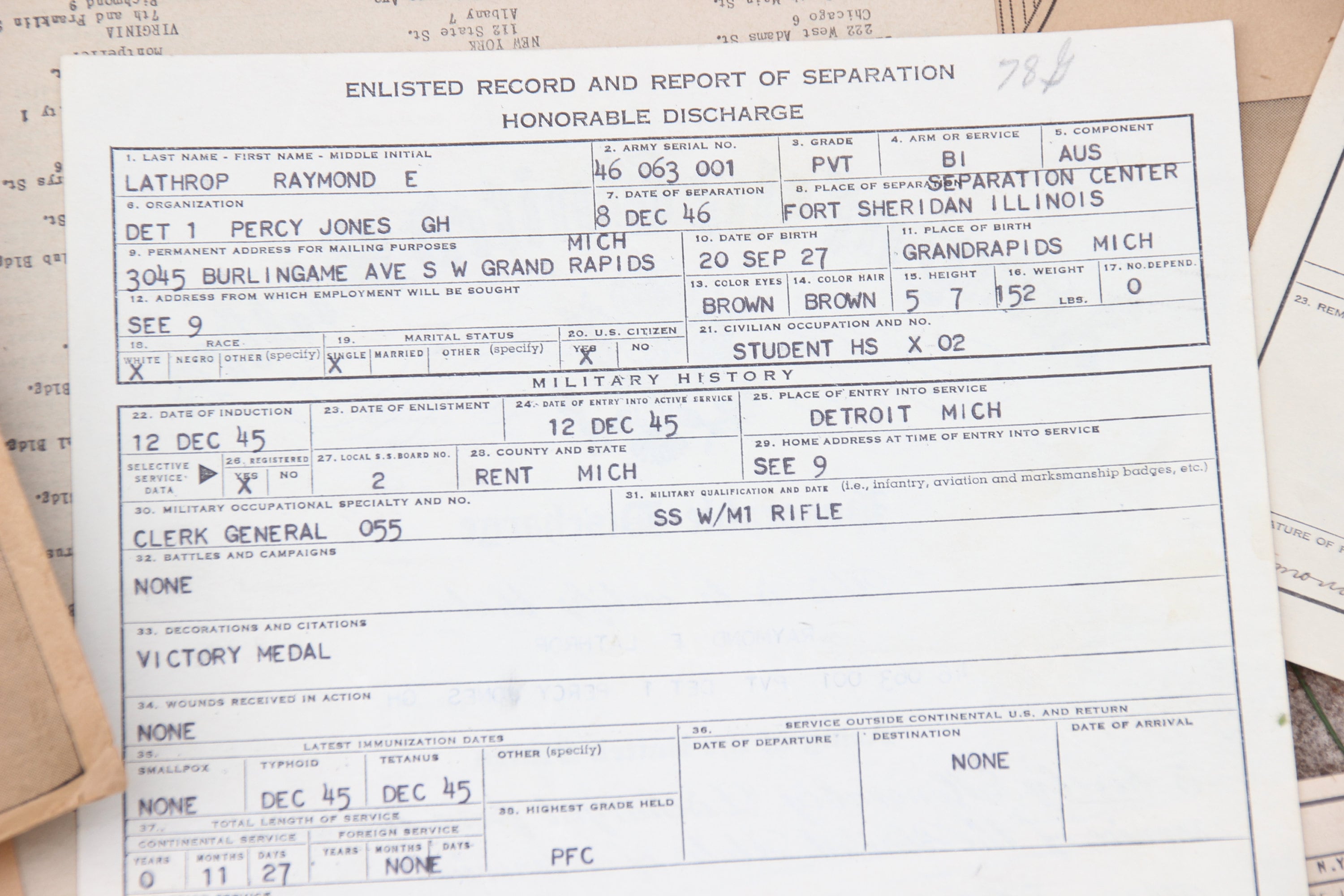 Sugar Ration Discharge Vintage Paperwork Military U.S. Scrapbook Grand ...