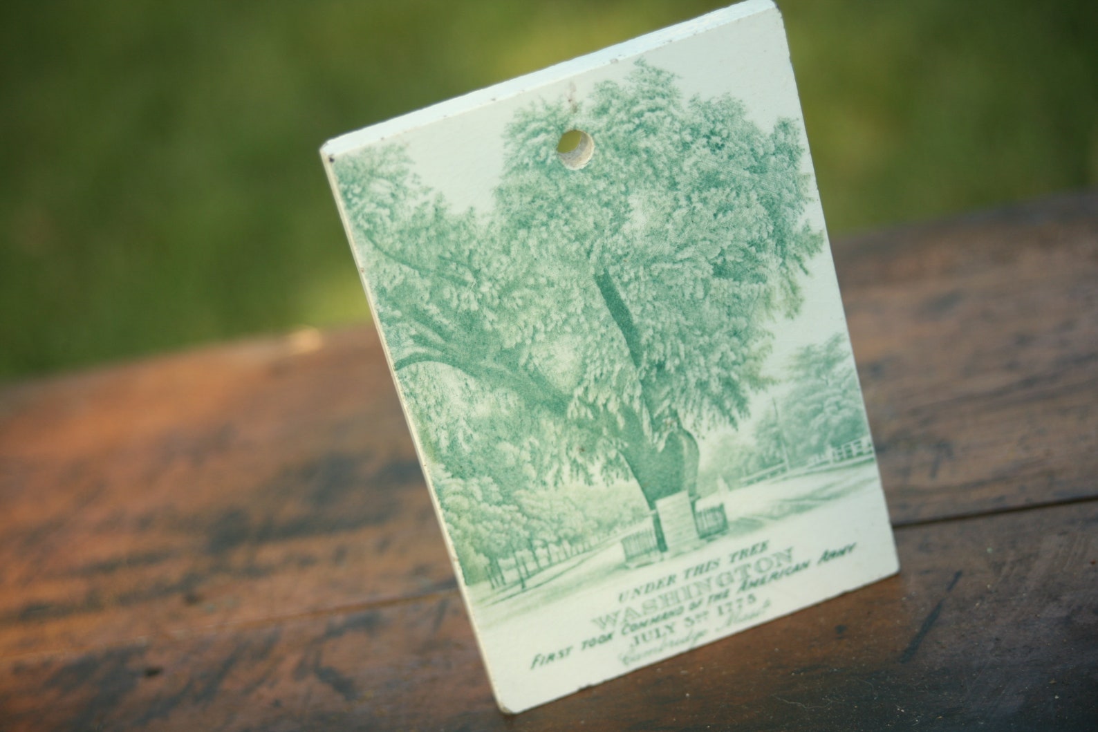 Antique, Wedgwood, Calendar Tile, Washington Tree, Cambridge, MA, 1899 ...