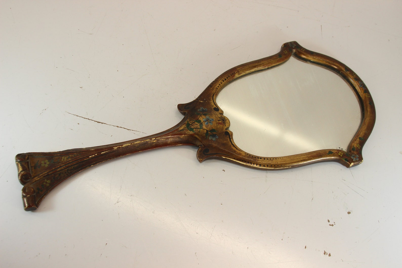 Antique, Wooden, Art Nouveau, Hand Mirror, Victorian Hand Mirror ...