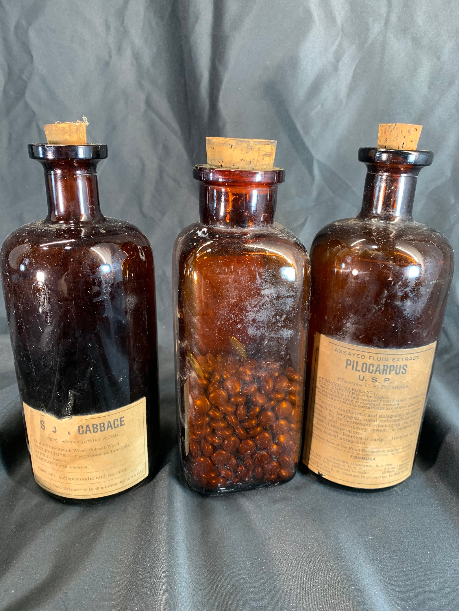 Set of 3 Large Apothecary Jars Medical Bottles Medicine - Etsy