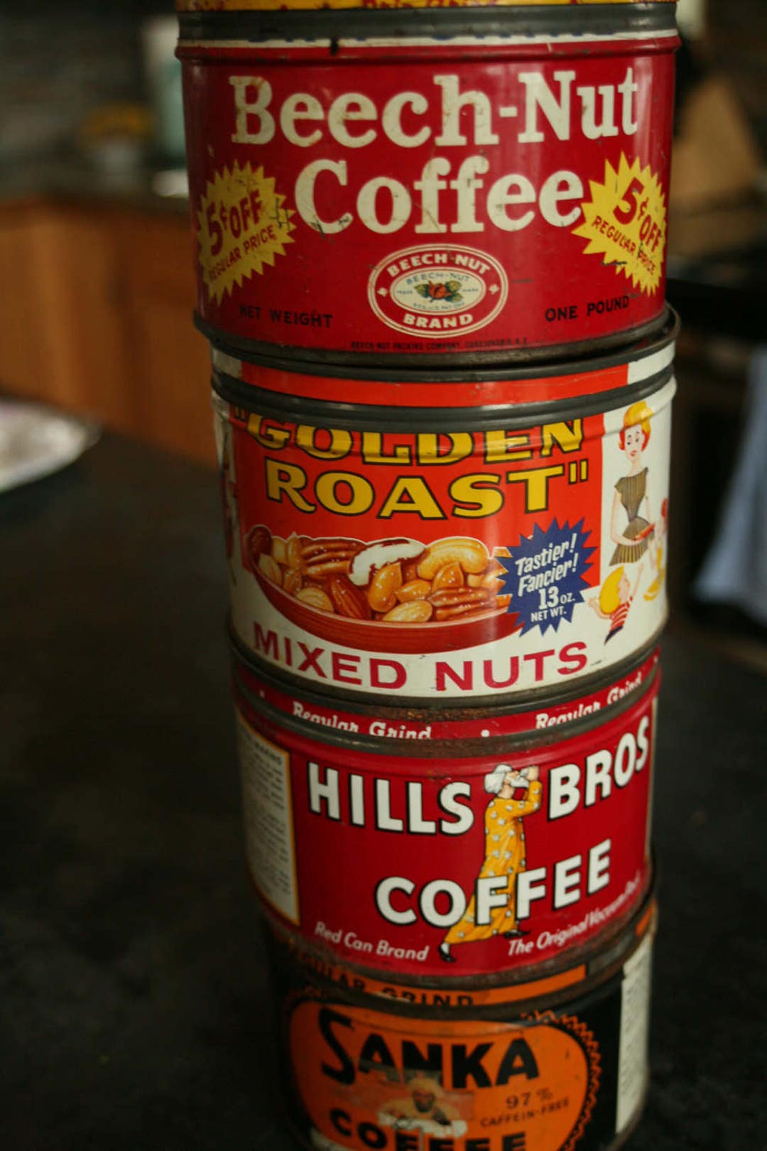 Set of 4 Vintage Coffee & Nut Cans Home Decor Garden Decor - Etsy